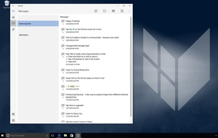 Specter: Snapchat-App für Windows 10 (Mobile) im Test Specter: Snapchat-App für Windows 10 (Mobile) im Test